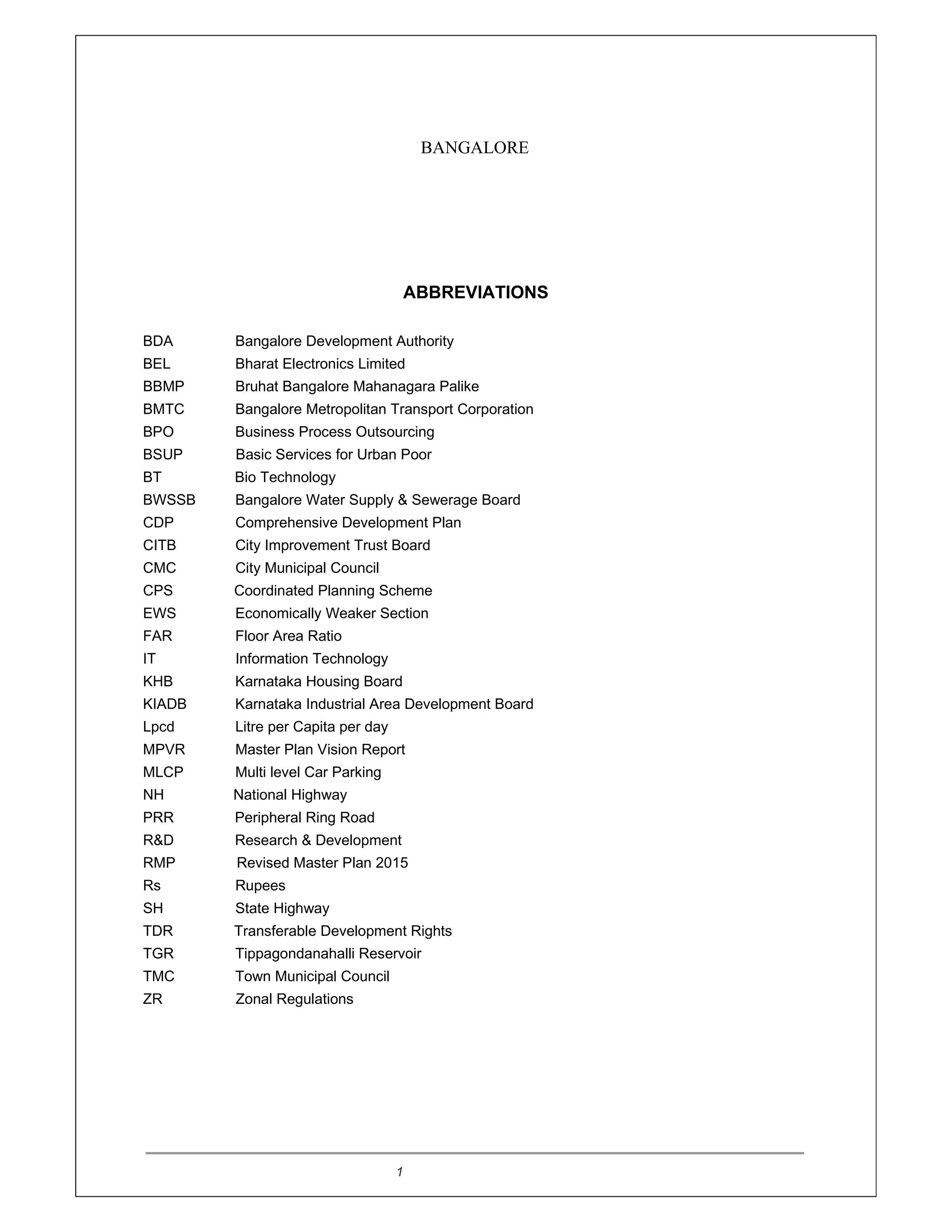 Bangalore zoning regulations | PDF