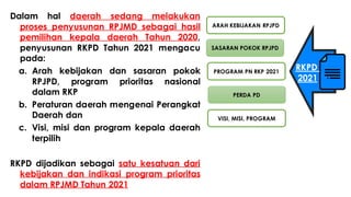 Arah Kebijakan Penyusunan RKPD 2021 | PPT