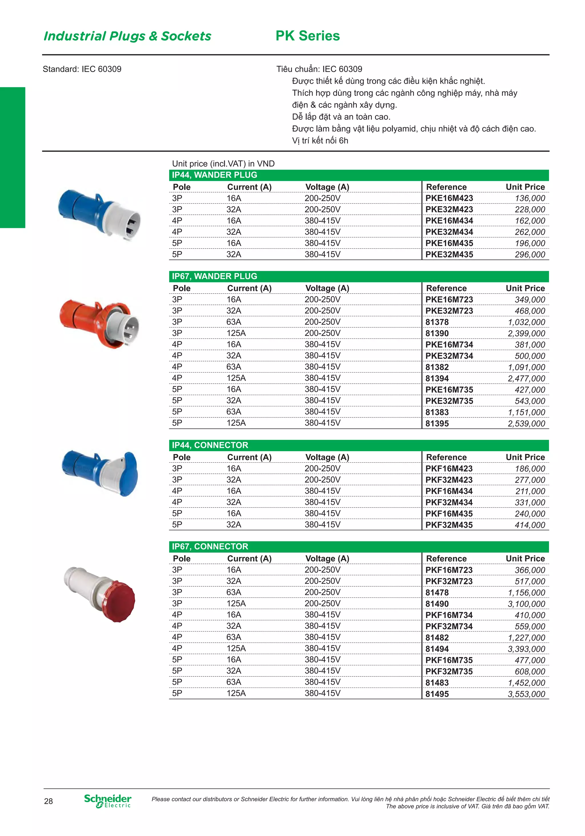 Bang gia cong_tac_o_cam_cong_nghiep_schneider_04_2013 | PDF