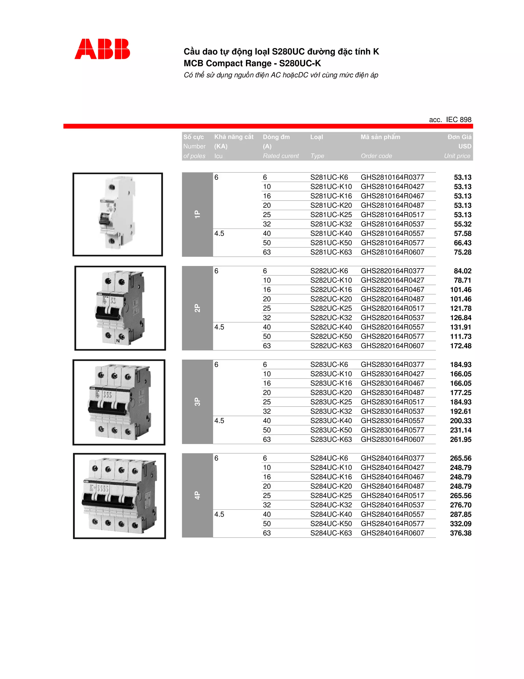 Bang gia mcb_elcb_abb-2011 | PDF