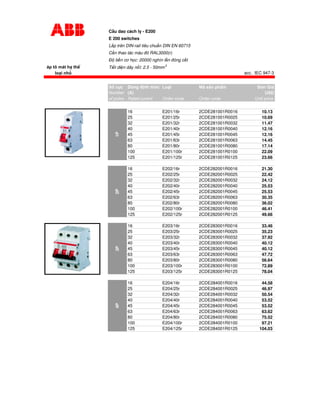 Bang gia mcb_elcb_abb-2011 | PDF