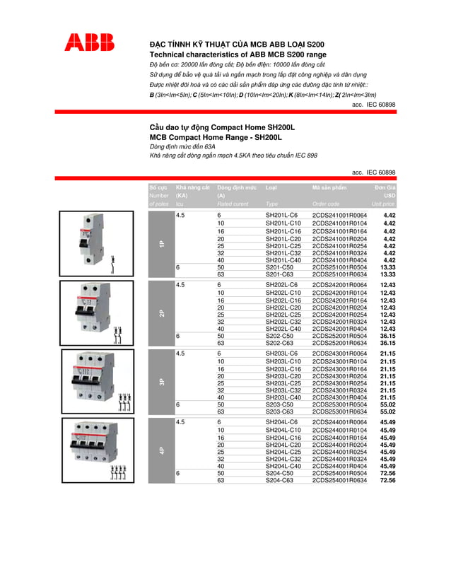 Bang gia mcb_elcb_abb-2011 | PDF