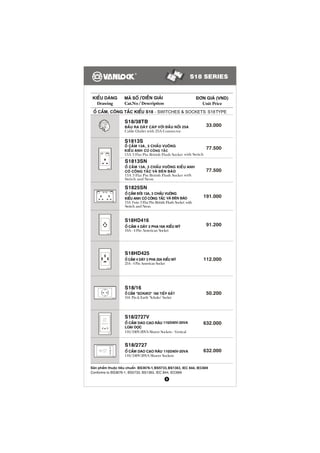 Bang gia sino o cam cong tac va phu kien s18 s9 s98 | PDF