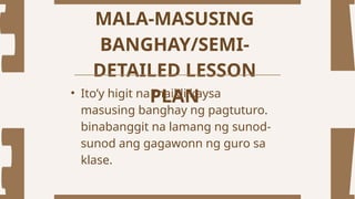 Group six report about how to make banghay aralin | PPTX