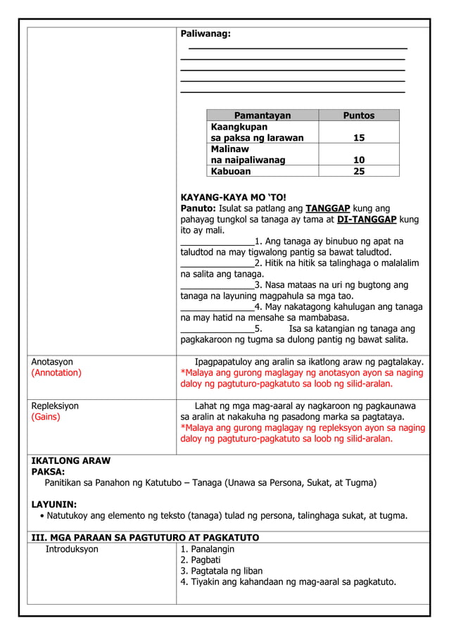 Banghay-aralin-sa-Filipino-7_MATATAG-Curriculum | PDF