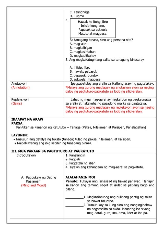 Banghay-aralin-sa-Filipino-7_MATATAG-Curriculum | PDF