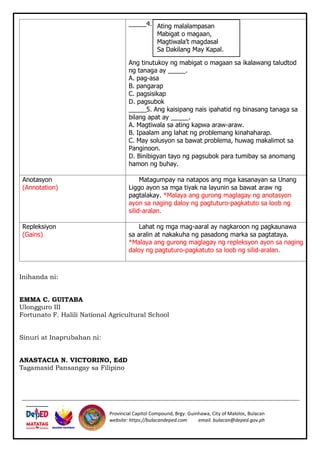 Banghay-aralin-sa-Filipino-7_MATATAG-Curriculum | PDF
