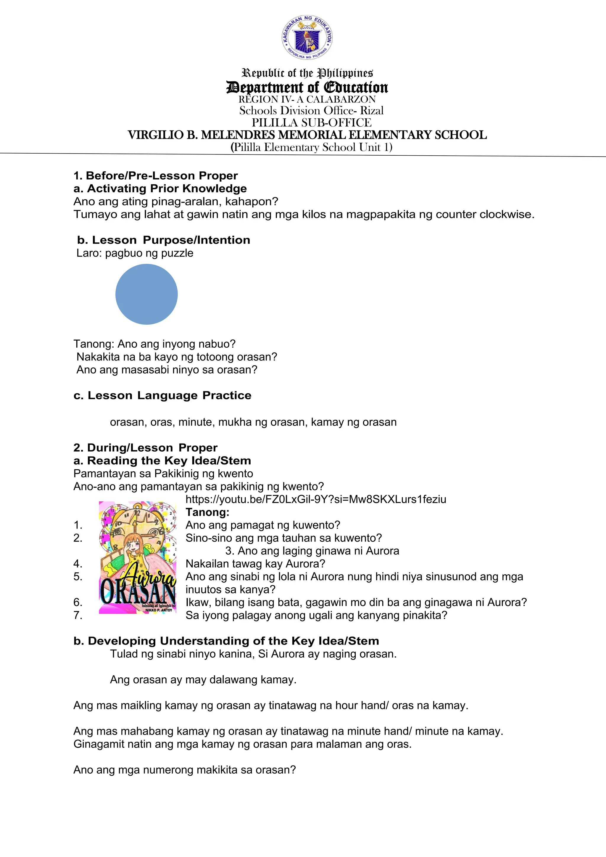 Lesson Plan Mathematics 1 Quarter 4-week 6 | DOCX