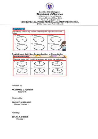 Lesson Plan Mathematics 1 Quarter 4-week 6 | DOCX