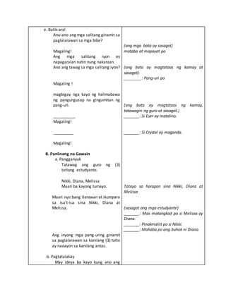 Banghay Aralin - Antas ng Pang-uri | DOCX