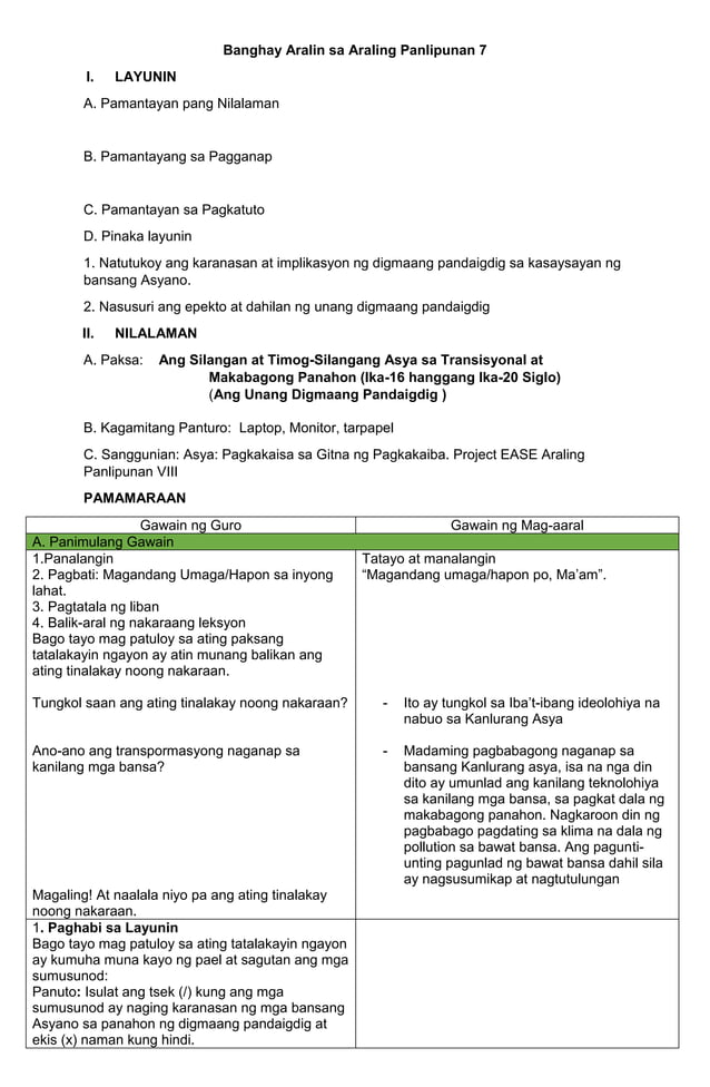 Banghay Aralin sa Araling Panlipunan 7 10.docx