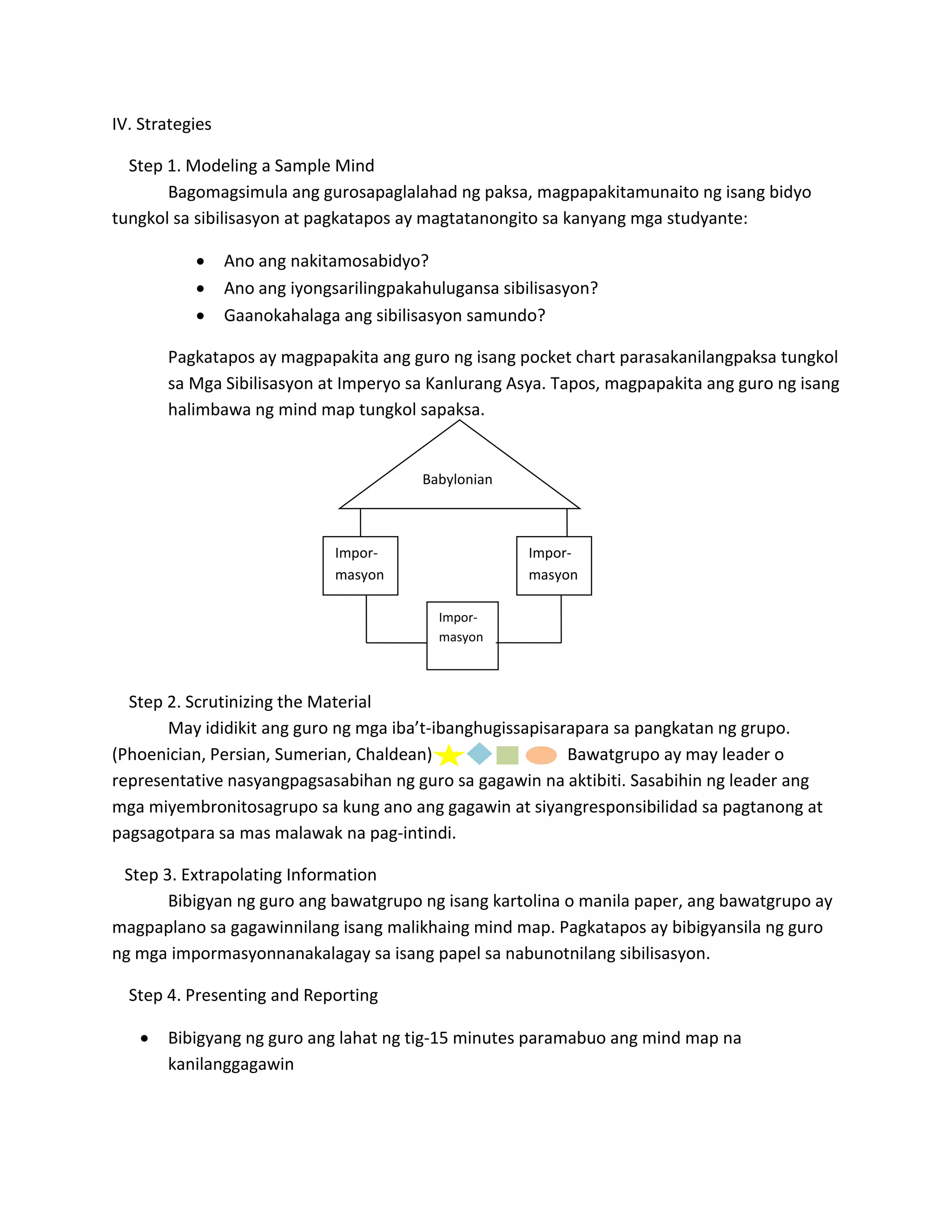 Banghay aralin sa araling panlipunan 7 (mind map) | PDF