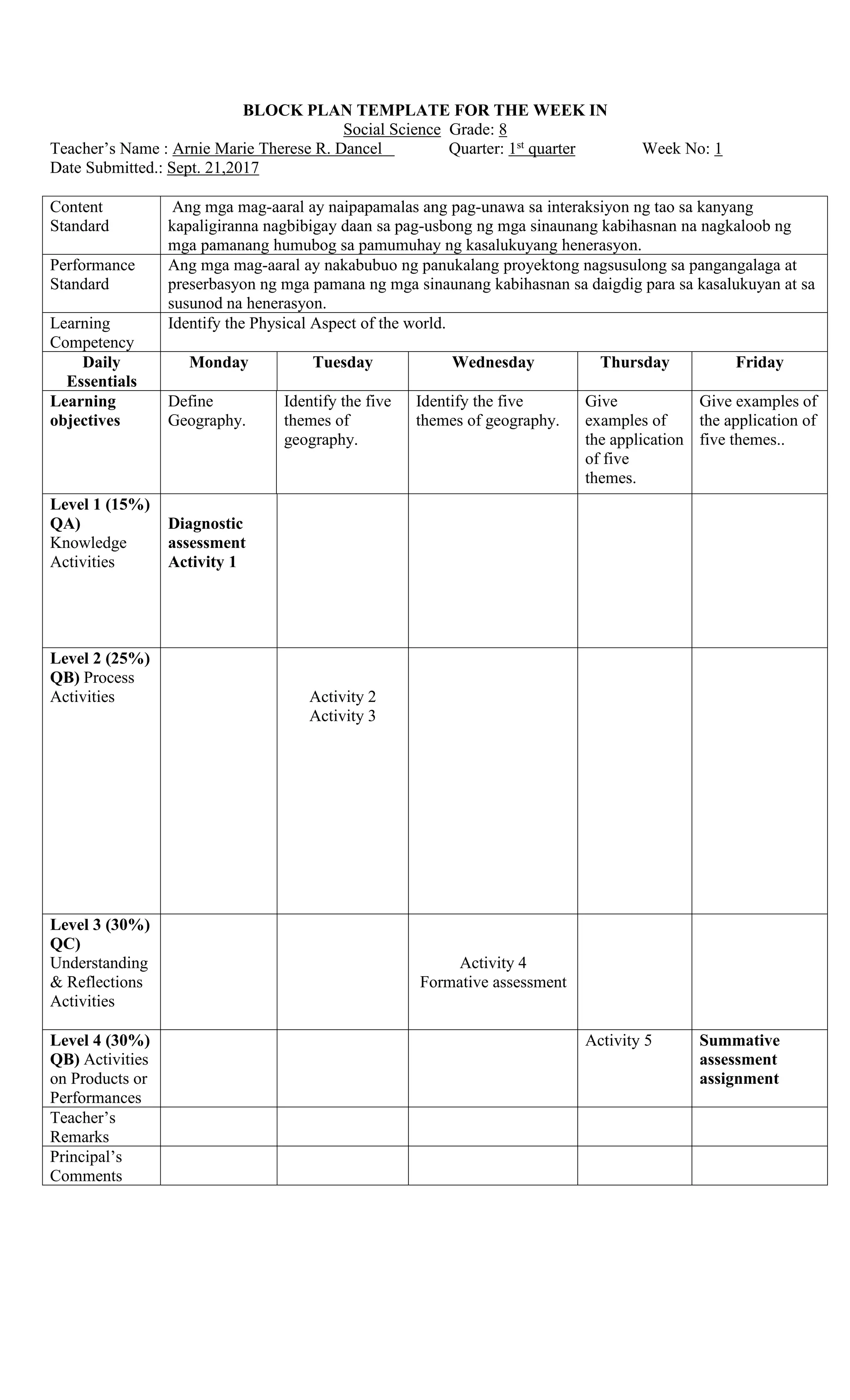 Banghay aralin sa araling panlipunan 8 | PDF