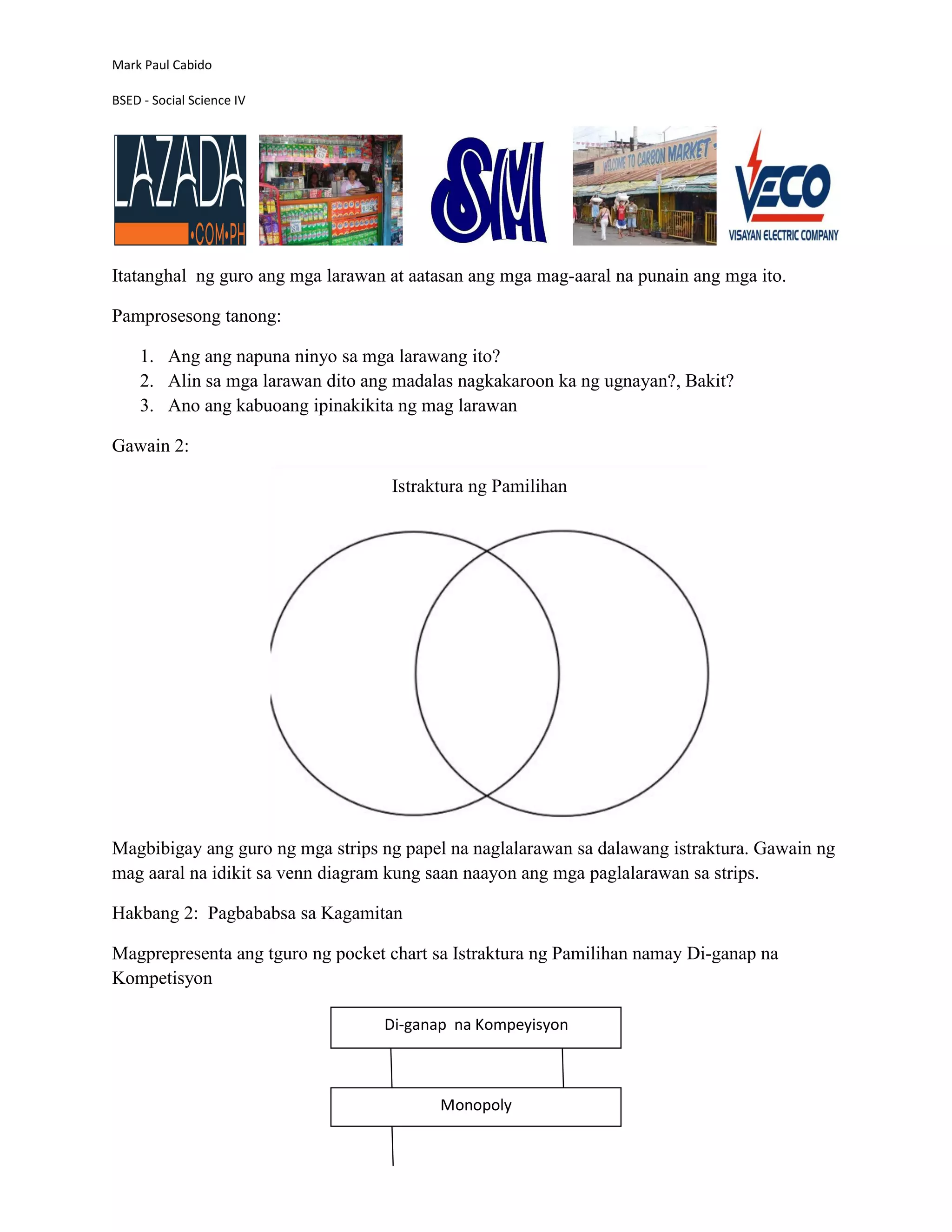 Banghay aralin sa araling panlipunan 9 (venn diagram) | PDF