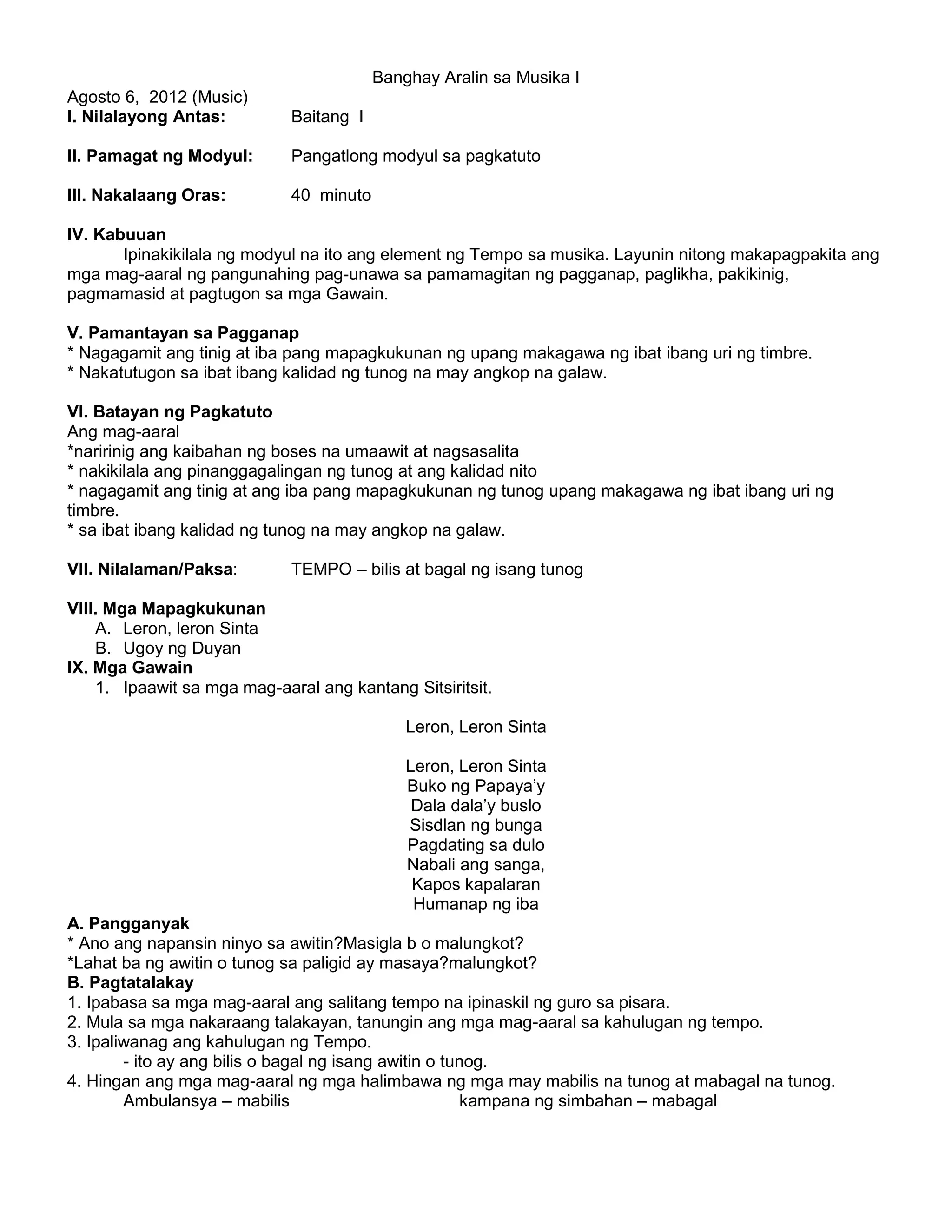 Banghay aralin sa edukasyon sa pagpapakatao | PDF