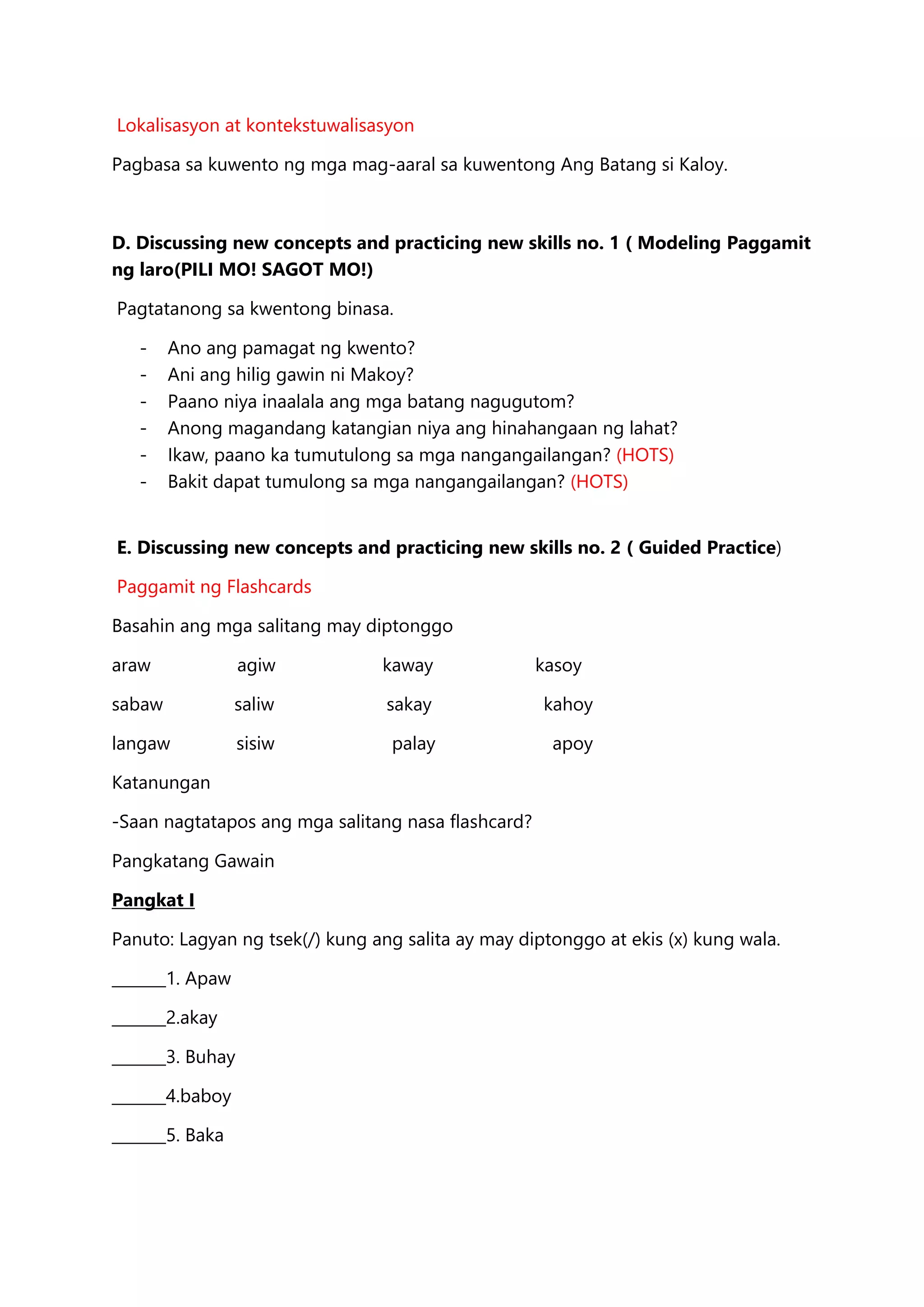 BANGHAY ARALIN SA FILIPINO 1 cot.docx