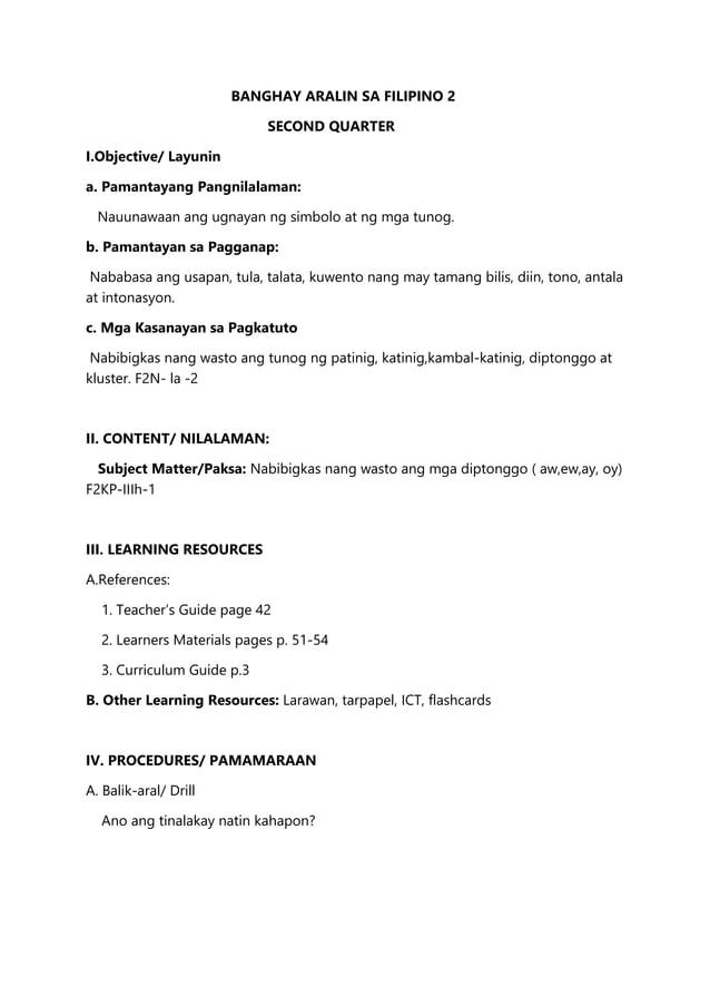 BANGHAY ARALIN SA FILIPINO 1 cot.docx