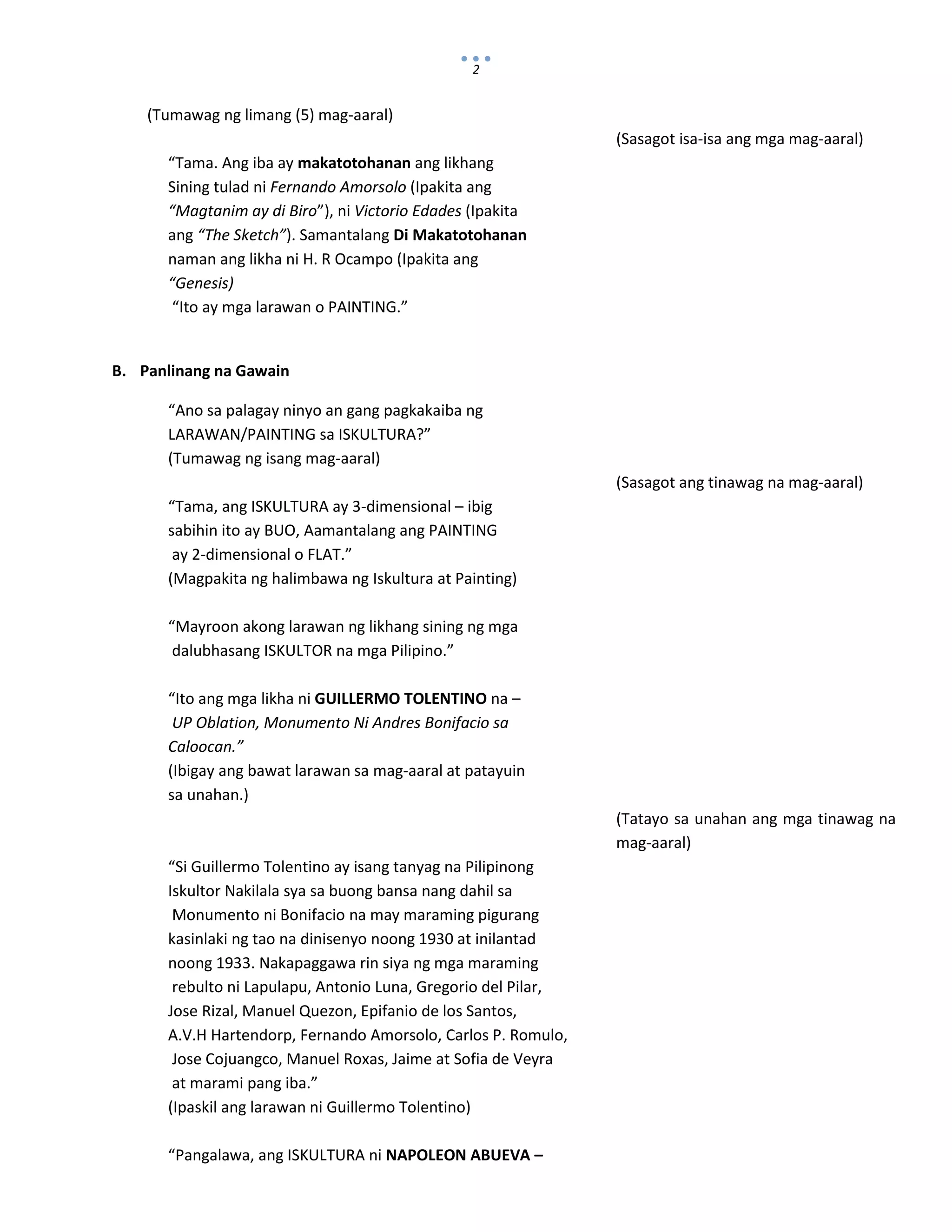BANGHAY ARALIN SA SINING 5 | DOCX