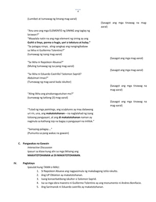 BANGHAY ARALIN SA SINING 5 | DOCX