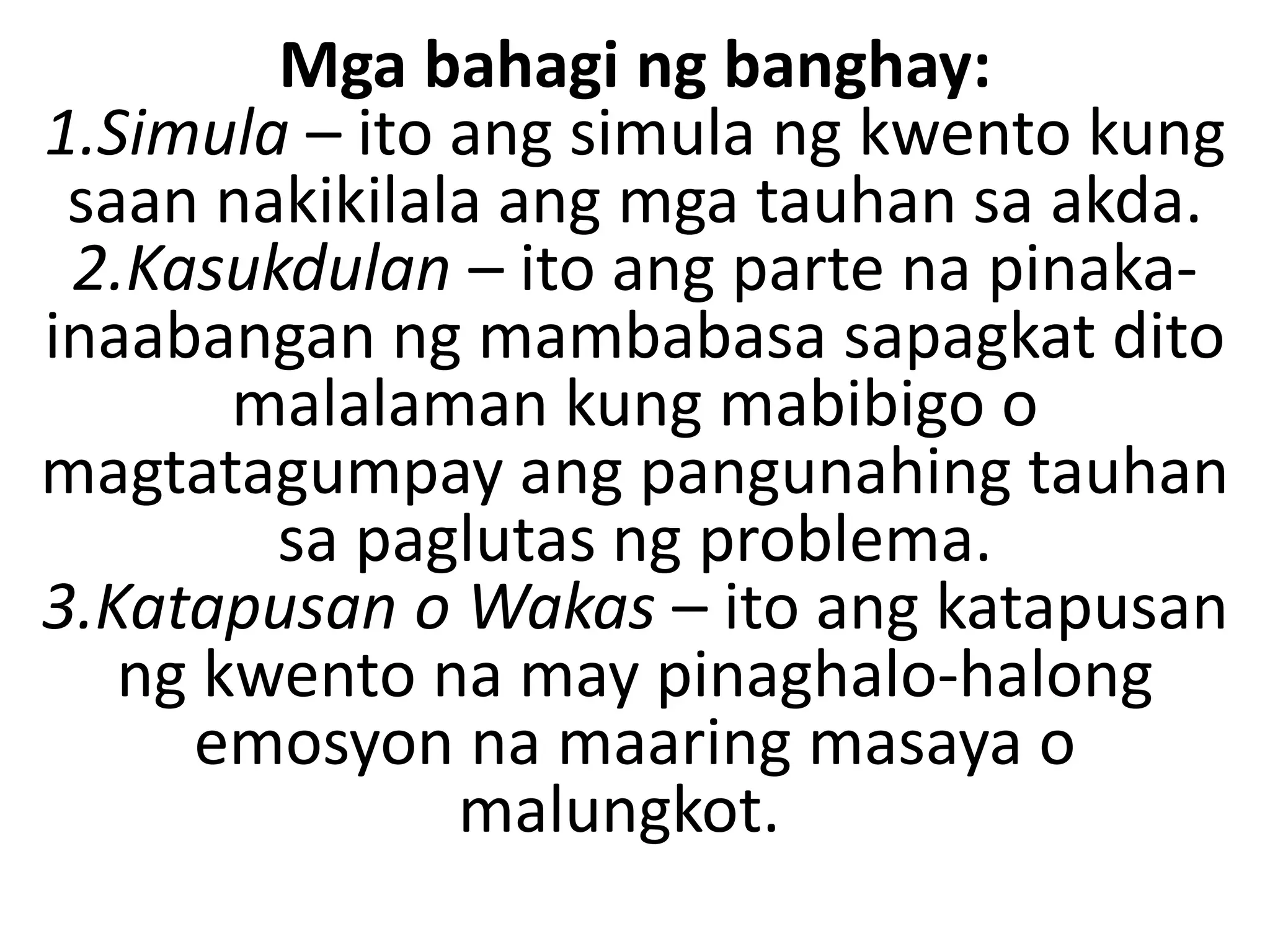 Banghay sa Maikling Kwento filipino grade 3.. | PPTX