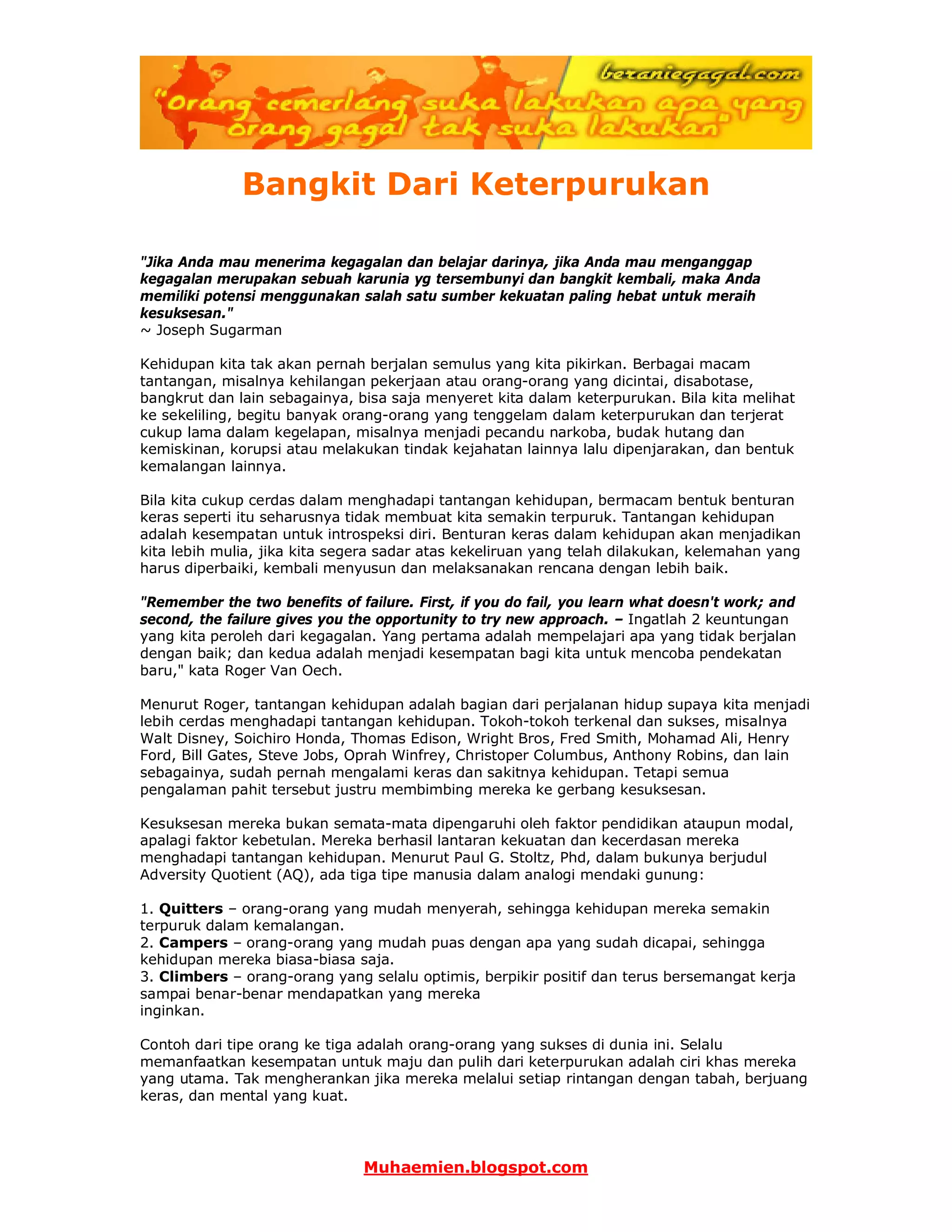 Bangkit dari keterpurukan | PDF