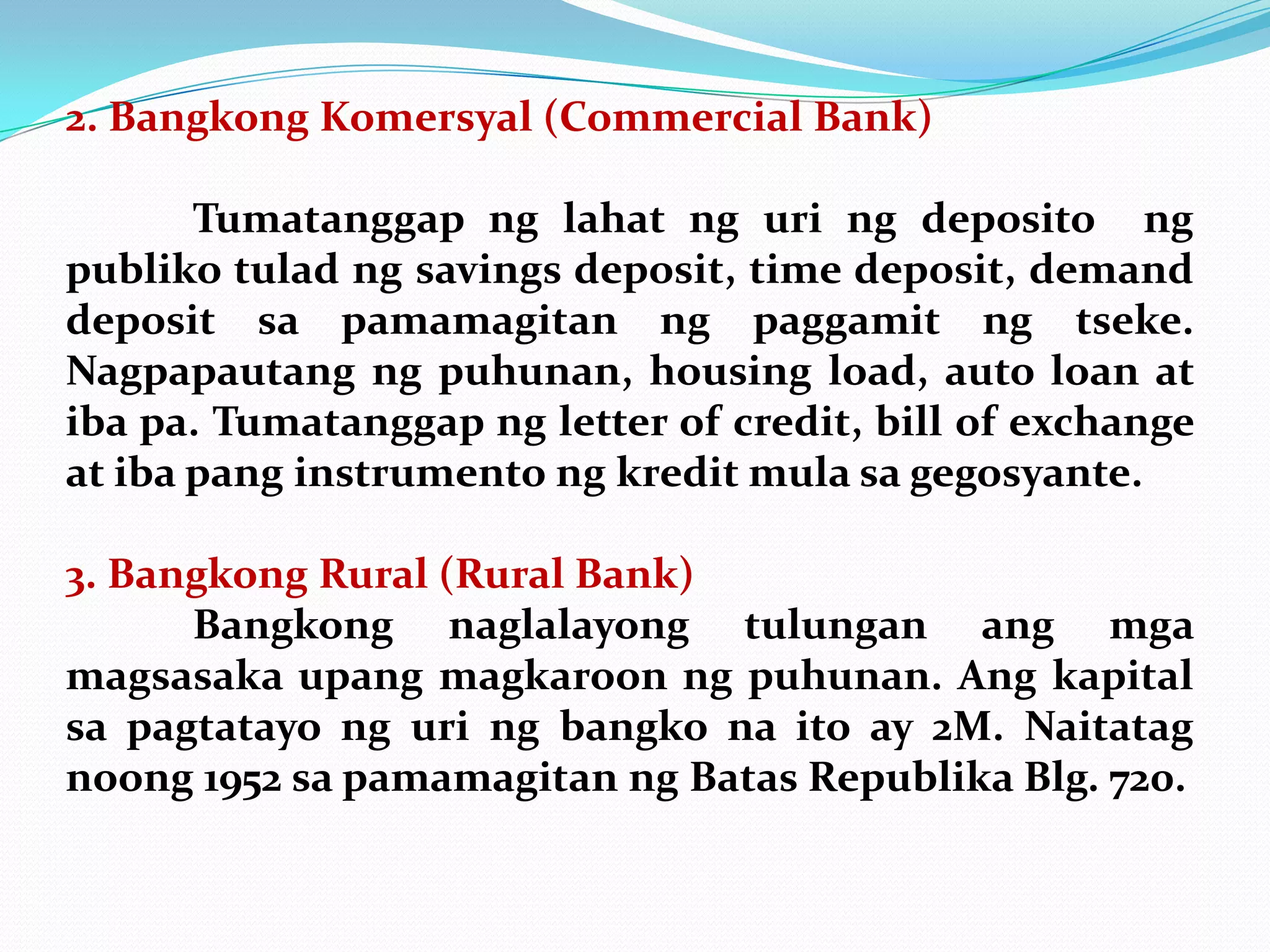 Pagbabangko at uri nito | PPTX