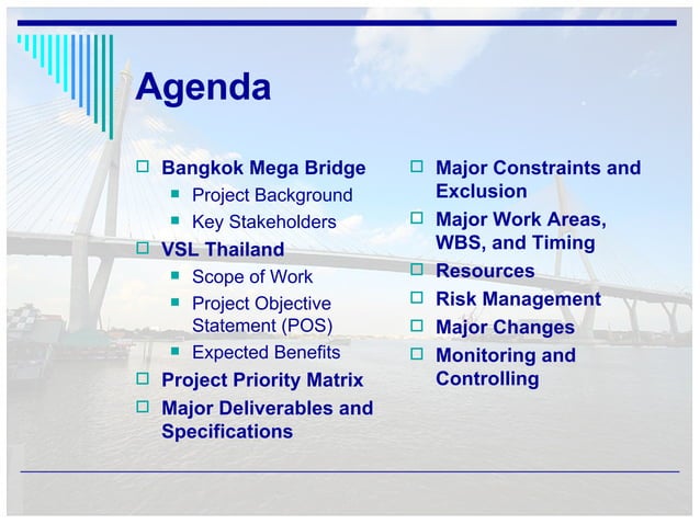 Bangkok Mega Bridge Project Management 2007 | PPT