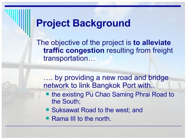 Bangkok Mega Bridge Project Management 2007 | PPT
