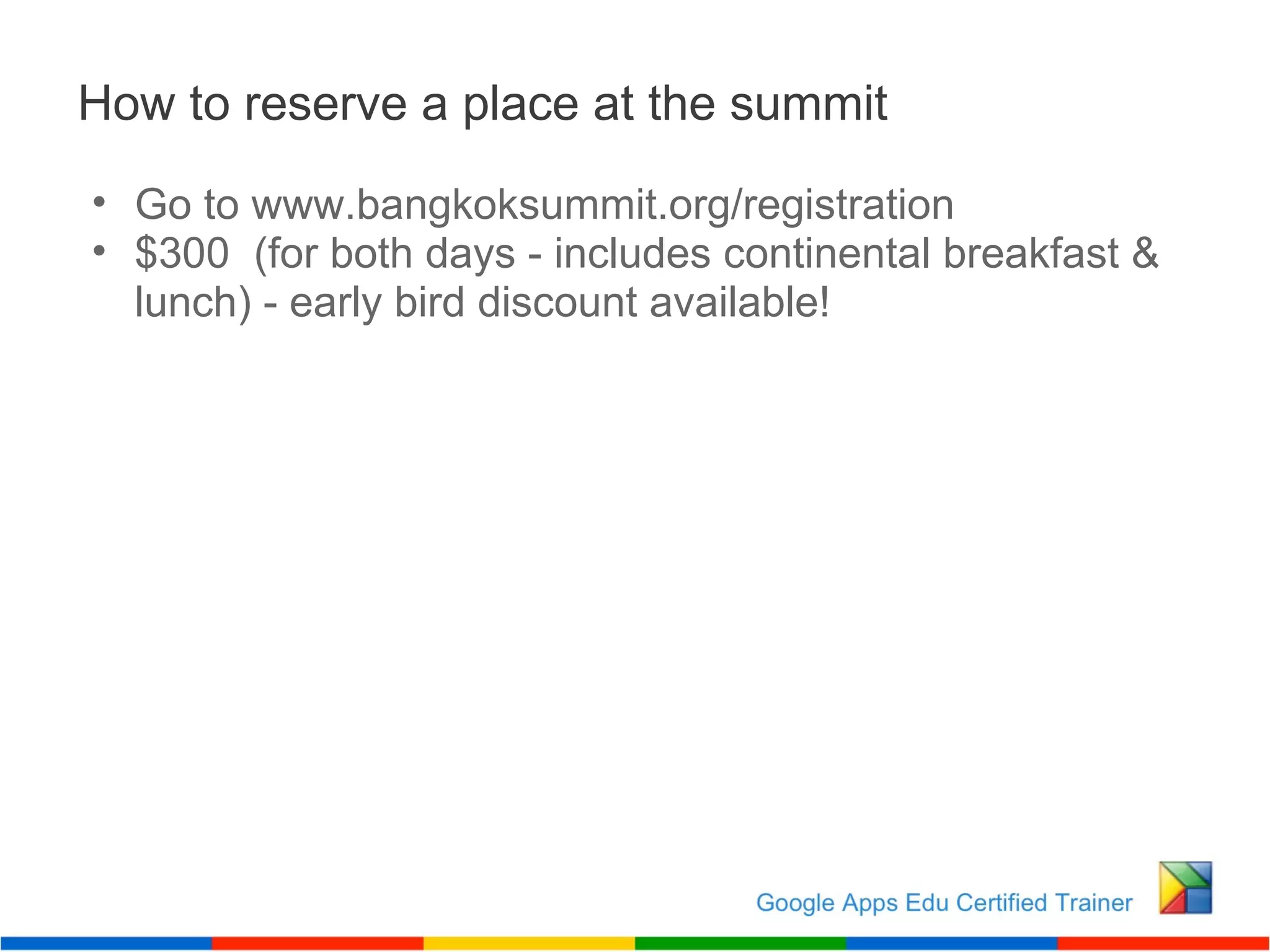 Google Apps for Education Bangkok Summit | PPT