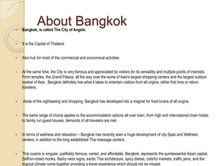 Tourism Thailand - Bangkok | PPTX