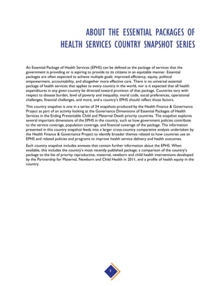 Essential Package of Health Services Country Snapshot: Bangladesh | PDF