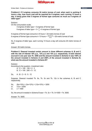 Bangladesh bank written maths 2010 2020 | PDF