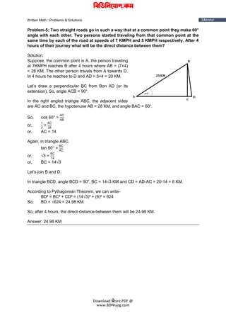 Bangladesh bank written maths 2010 2020 | PDF