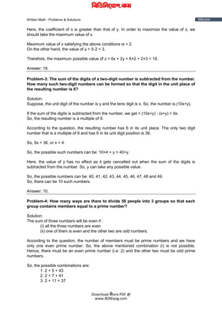 Bangladesh bank written maths 2010 2020 | PDF