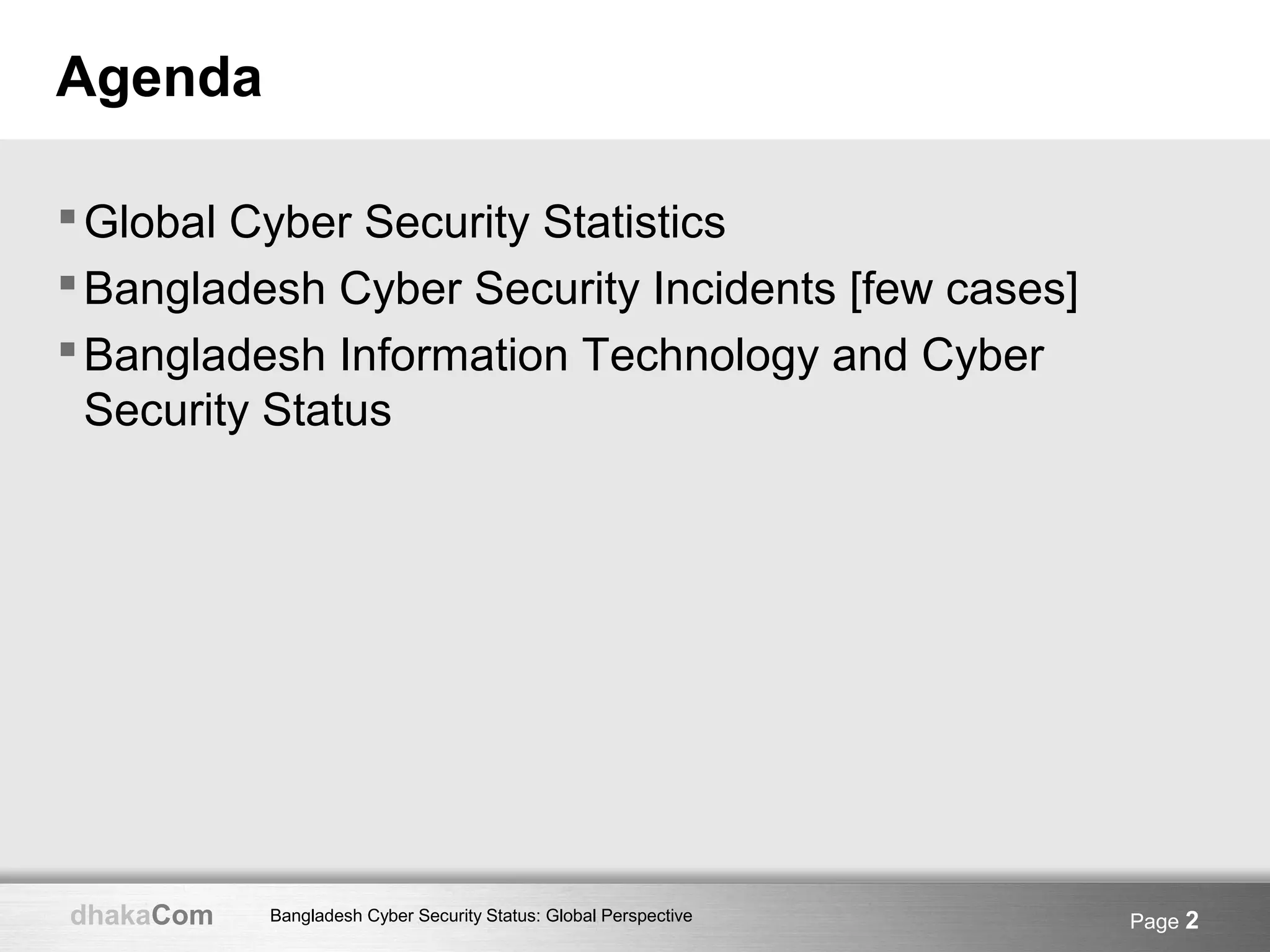 Bangladesh Cyber Security Status in Global Perspective | PPT