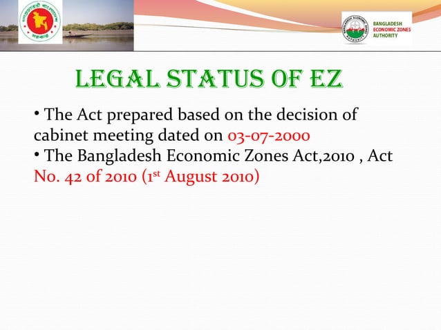 Bangladesh Economic Zones Authority and Proejct of BEZA | PPT