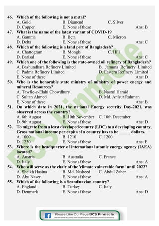 Bangladesh gas field job question solution 2021 | PDF