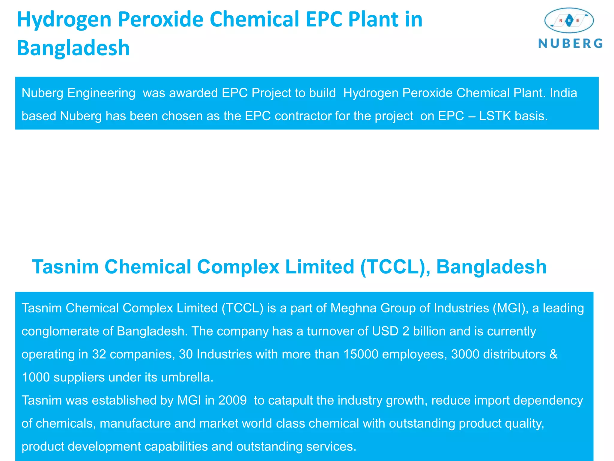 Hydrogen Peroxide Plant - TASNIM Chemical Complex, Bangladesh | PPTX