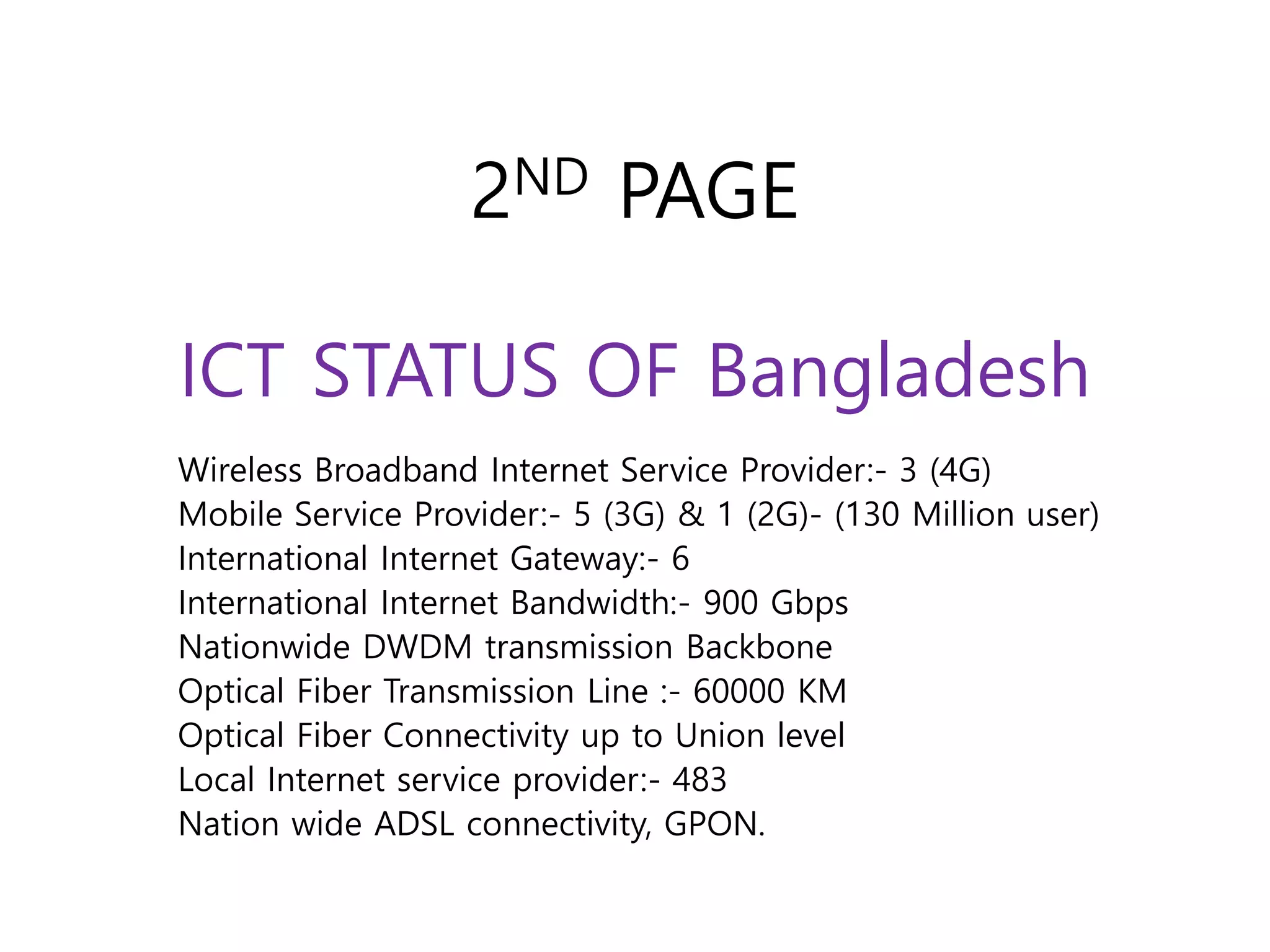 Bangladesh ict profile report | PPTX | Internet | Computing