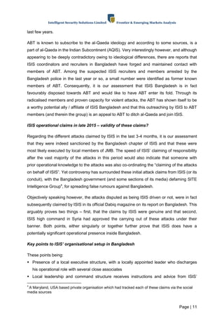 Rise of militancy and ISIS in Bangladesh, Special Report January 2016 | PDF