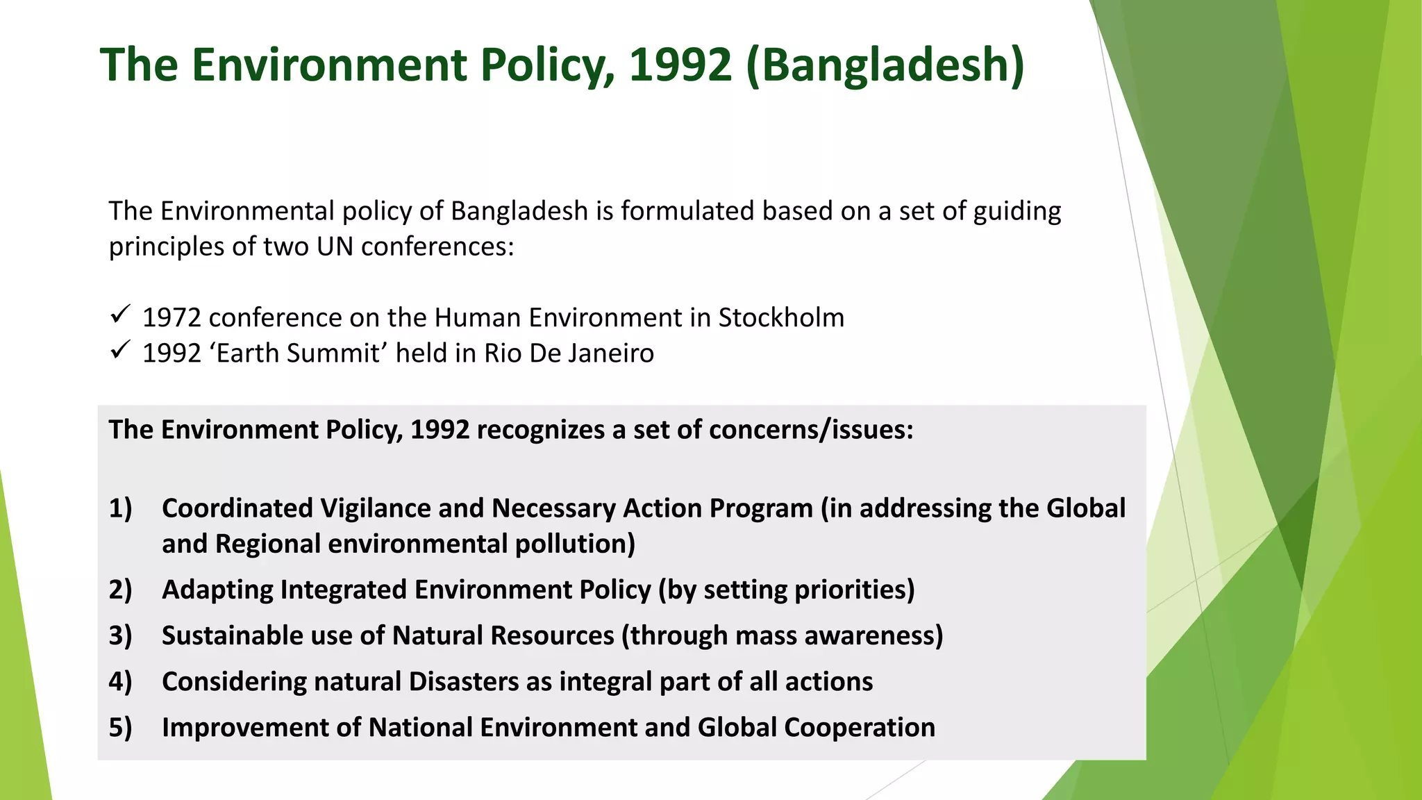 Bangladesh national environment policy | PPTX