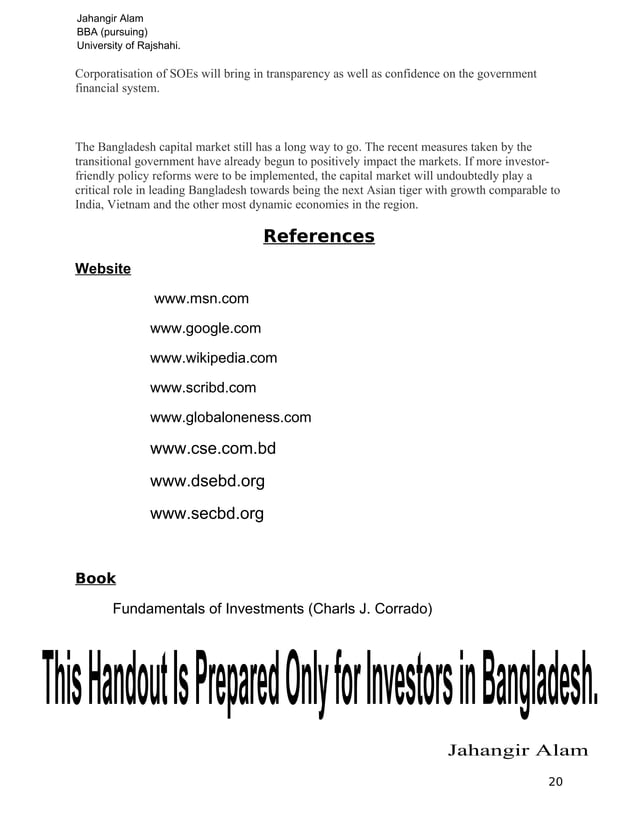 Bangladesh stock market | PDF | Stocks and Bonds | Personal Investing