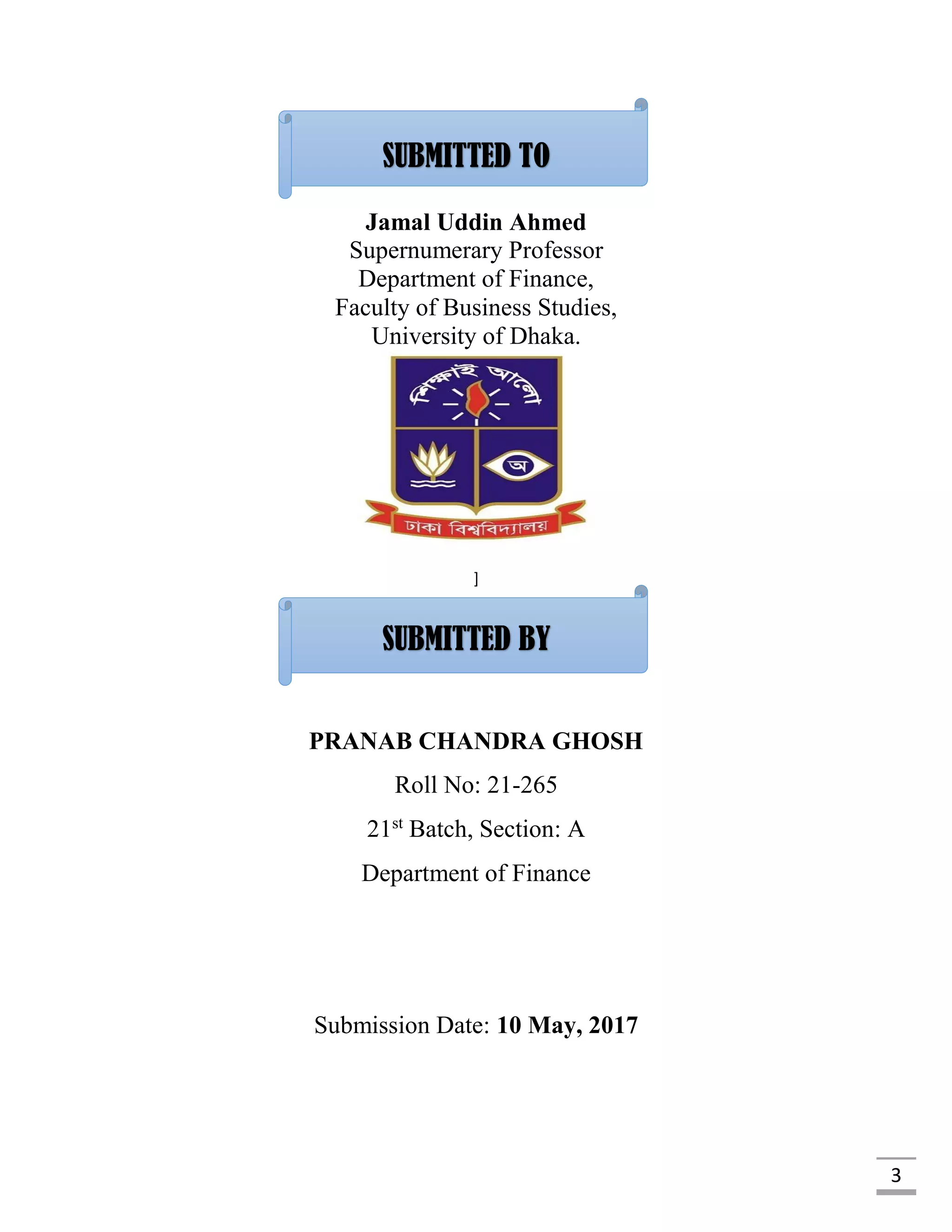 Bangladesh stock market analysis(PC Ghosh) | PDF