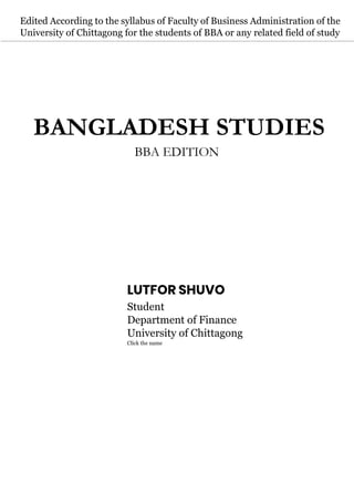 Bangladesh Studies by Lutfor Shuvo | University of Chittagong | PDF