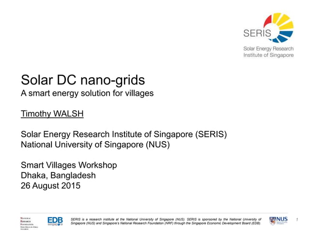 Dhaka | Aug-15 | Solar DC nano-grids: A smart energy solution for ...