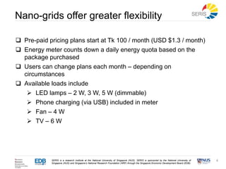 Dhaka | Aug-15 | Solar DC nano-grids: A smart energy solution for villages | PPTX