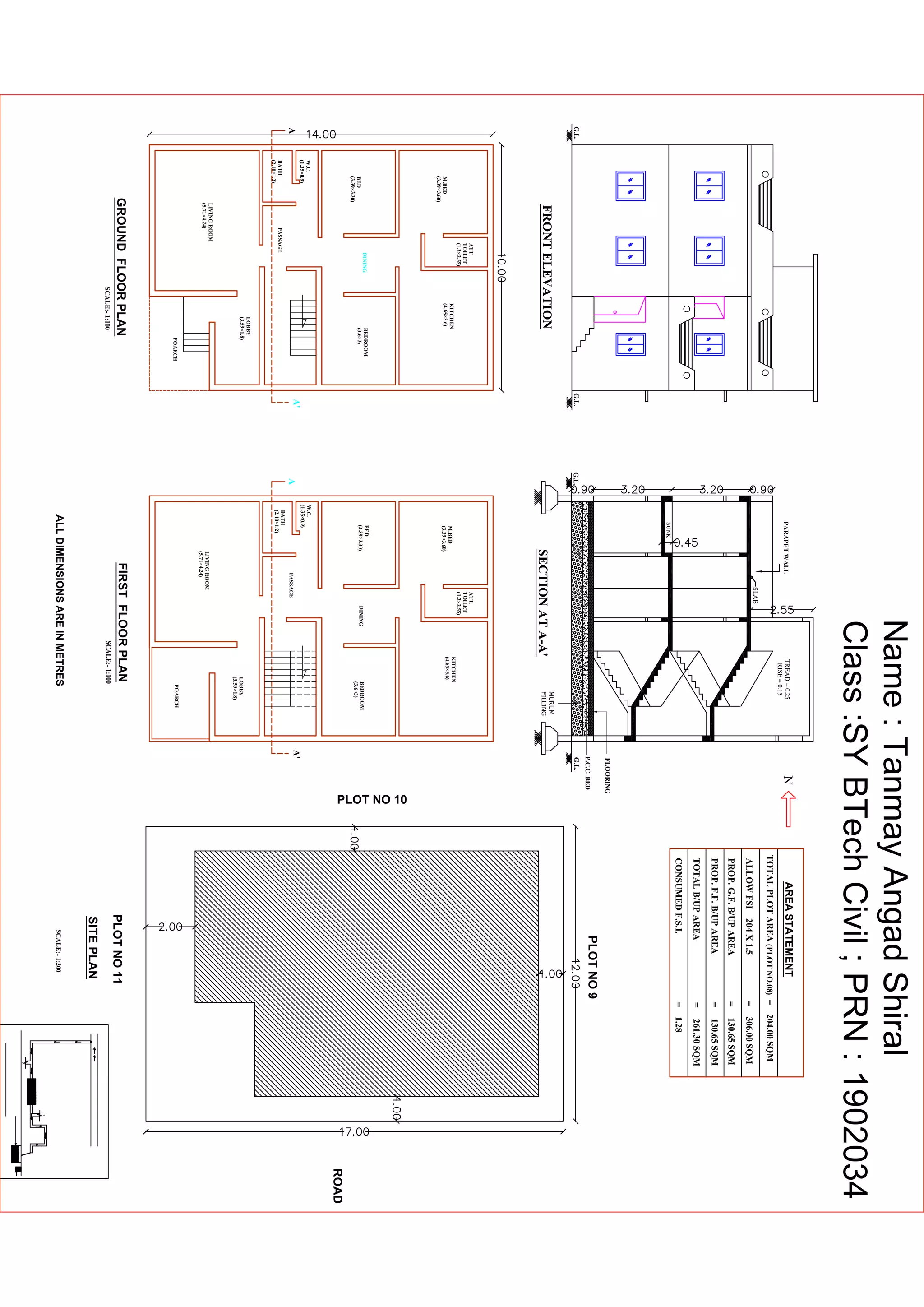 Readymade Banglo g+1 complete 2D plan of Basic Planning And Design | PDF