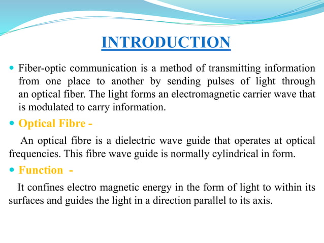 OPTICAL FIBER COMMUNICATION PPT | PPTX