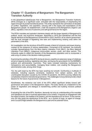 Bangsamoro Unveiled: Triumphs Tribulations and Transformations in the ...