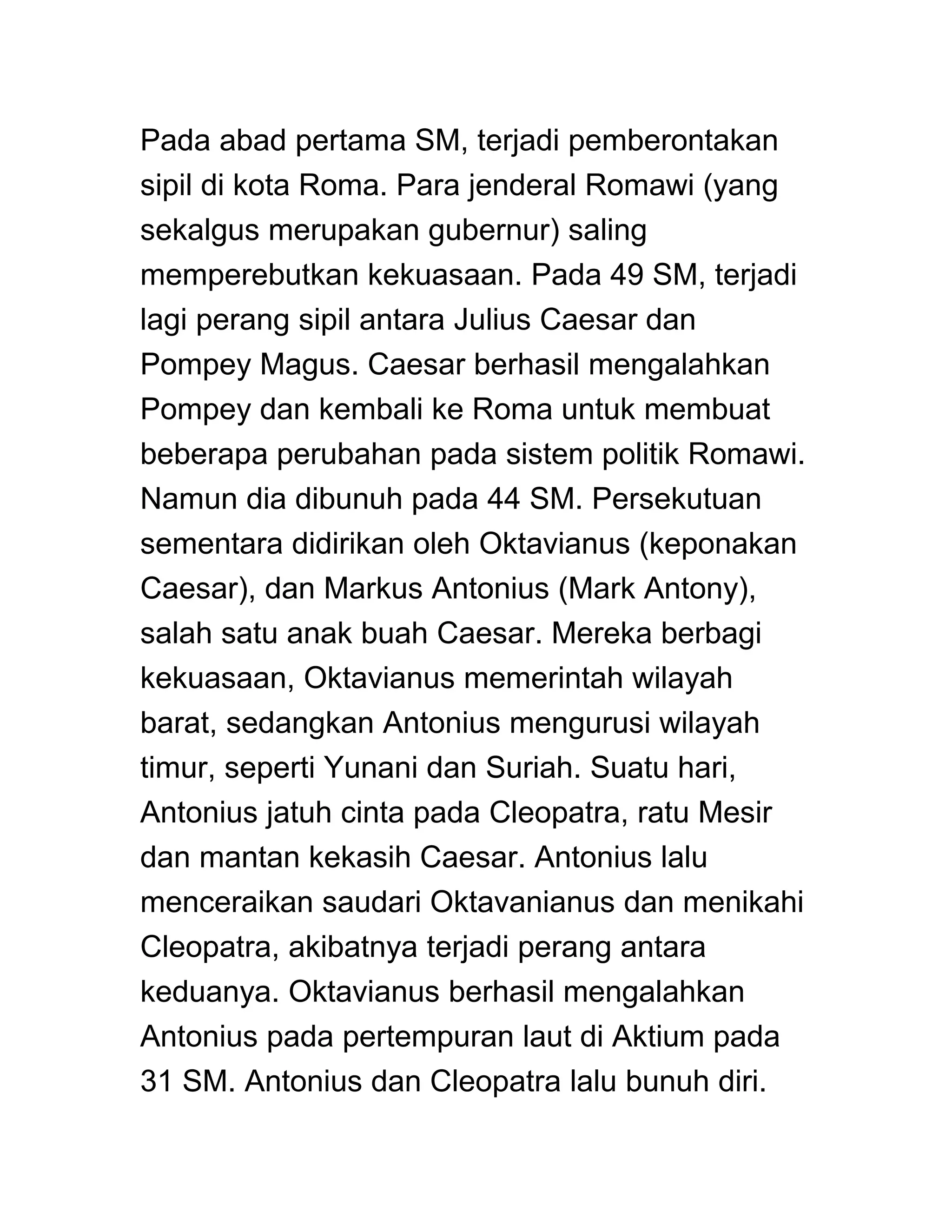 Bangsa romawi adalah penduduk kota roma | DOC